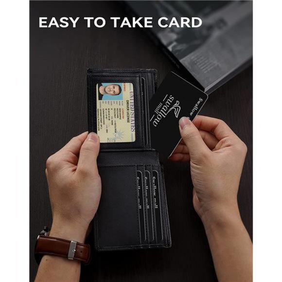 Bags | Mens Wallet Rfid Genuine Leather Bifold Wallets For Men Id ...